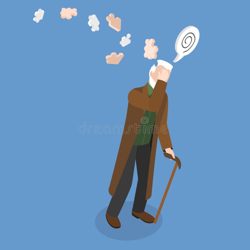 3D Isometric Flat Vector Illustration of Memory Problems Stock Vector ...