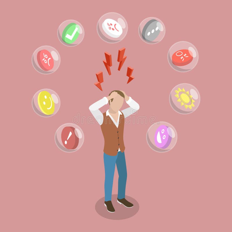 3D Isometric Flat Vector Illustration of Mental Problem Solving Stock ...