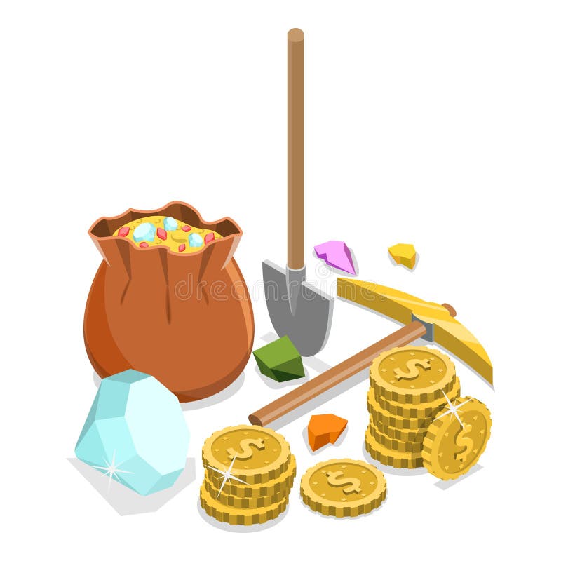 3D Isometric Flat Vector Illustration of Mining. Item 2 Stock Vector ...