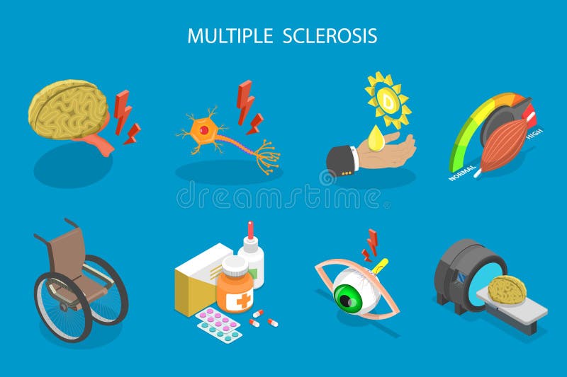 3D Isometric Flat Vector Illustration of Multiple Sclerosis Stock ...