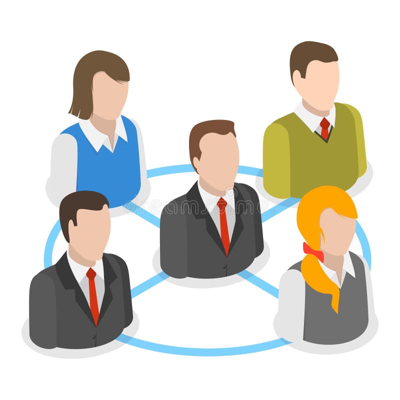 3D Isometric Flat Vector Illustration of Organization Chart. Item 1 ...