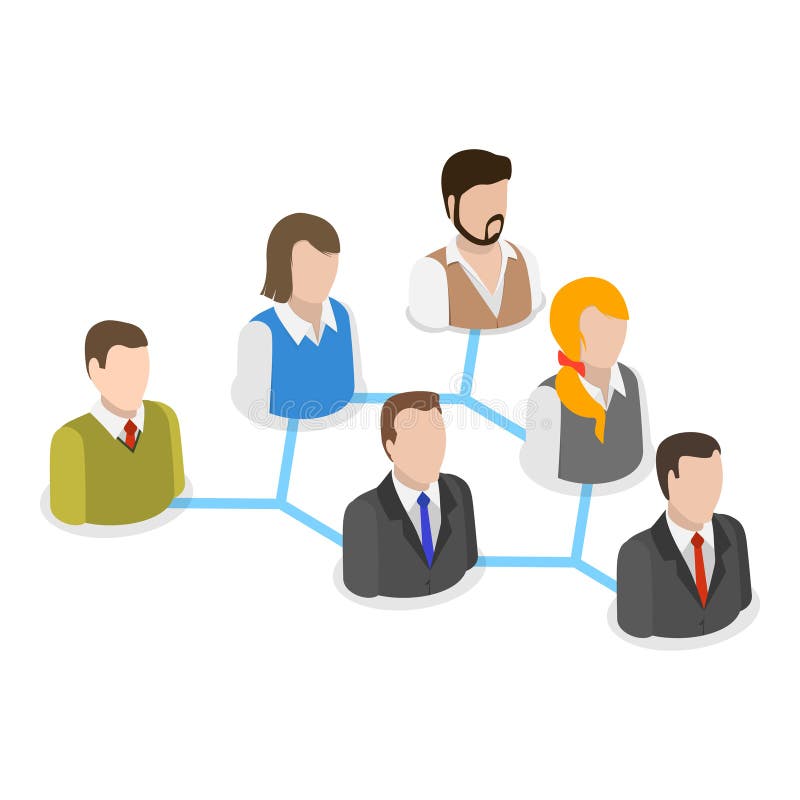 3D Isometric Flat Vector Illustration of Organization Chart. Item 4 ...