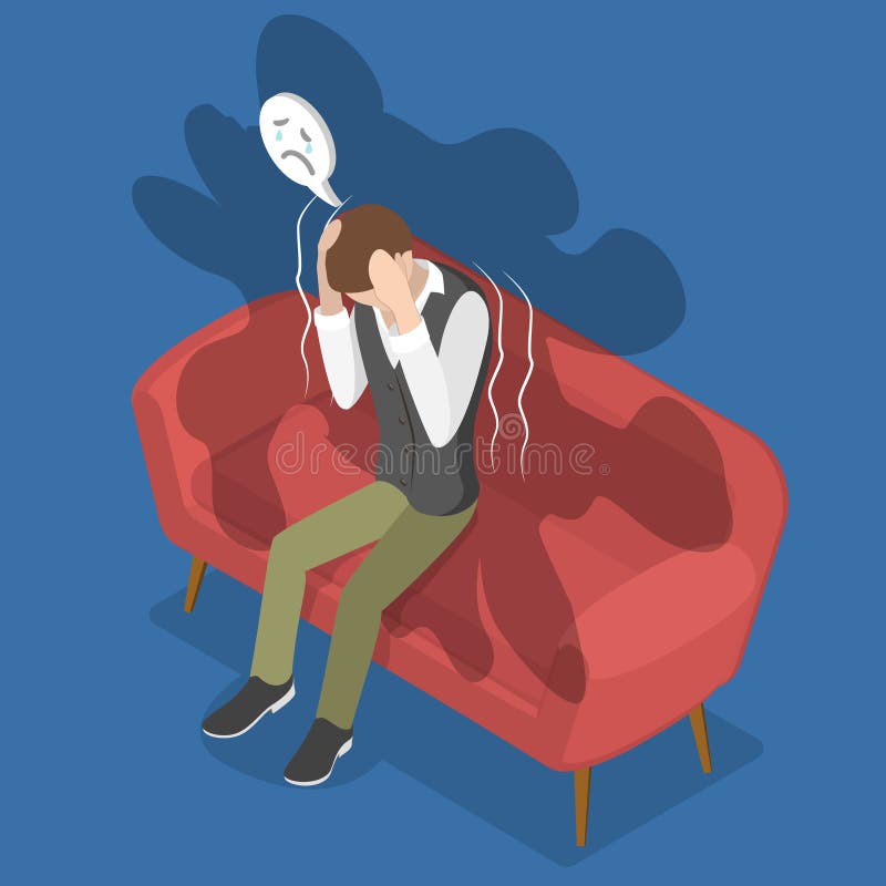 3D Isometric Flat Vector Illustration of Panic Attack Stock Vector ...