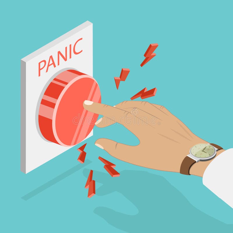 3D Isometric Flat Vector Illustration of Panic Button Stock Vector ...