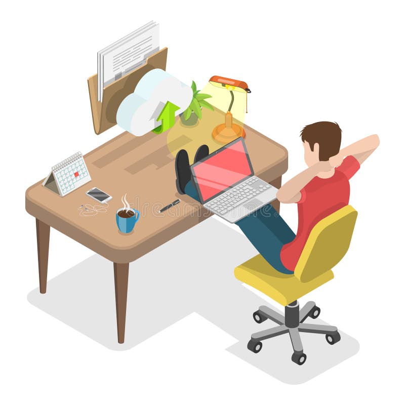 3D Isometric Flat Vector Illustration of Paper VS Digital Documents ...