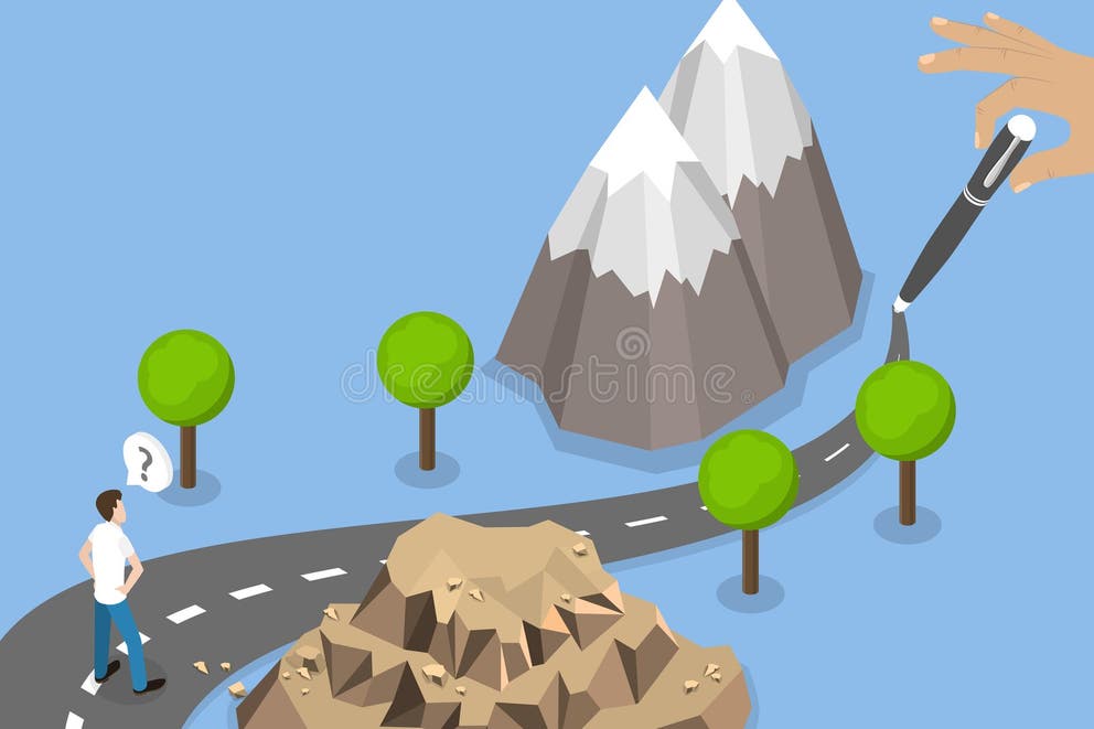 3D Isometric Flat Vector Illustration of Path Concept Stock ...
