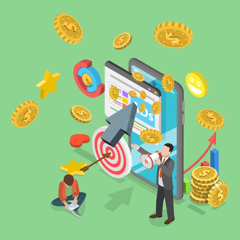 3D Isometric Flat Vector Illustration of Pay Per Click Stock Vector ...