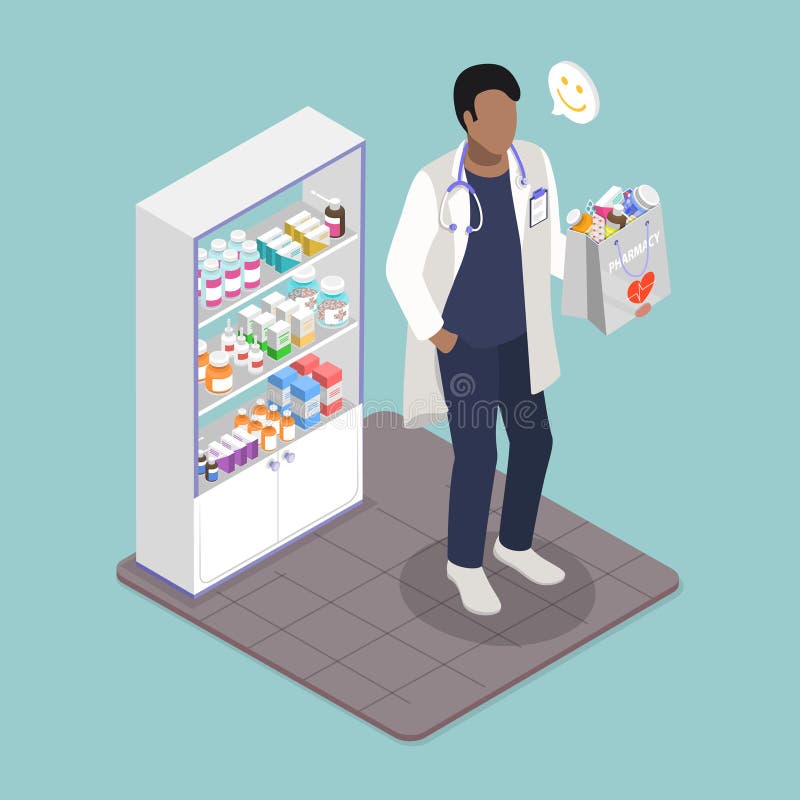 3D Isometric Flat Vector Illustration of Pharmacy Stock Vector ...