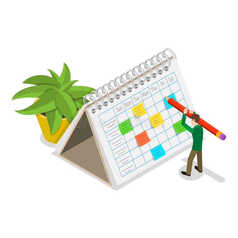 3D Isometric Flat Vector Illustration of Planning Schedule. Item 3 ...