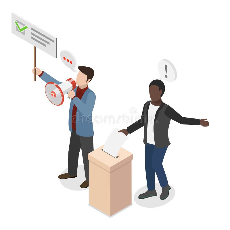 3D Isometric Flat Vector Illustration of Political Election Process ...