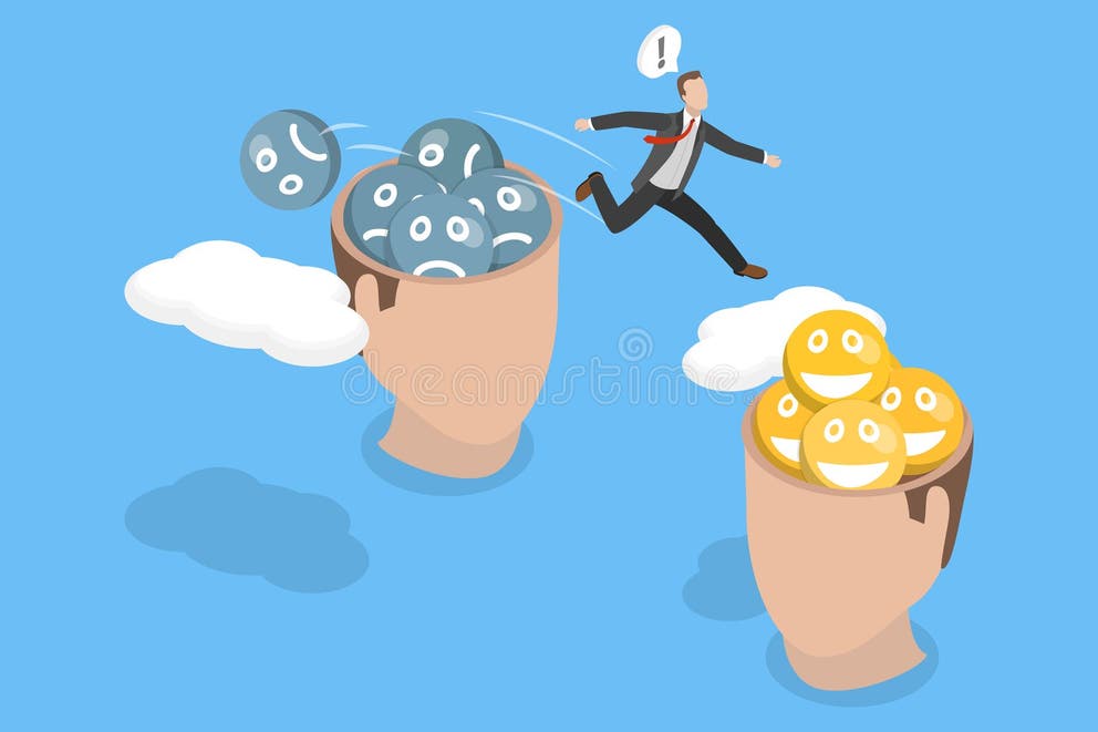 3D Isometric Flat Vector Illustration of Positive Thinking Stock Vector ...