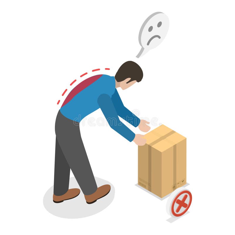 3D Isometric Flat Vector Illustration of Posture while Weight Lifting ...