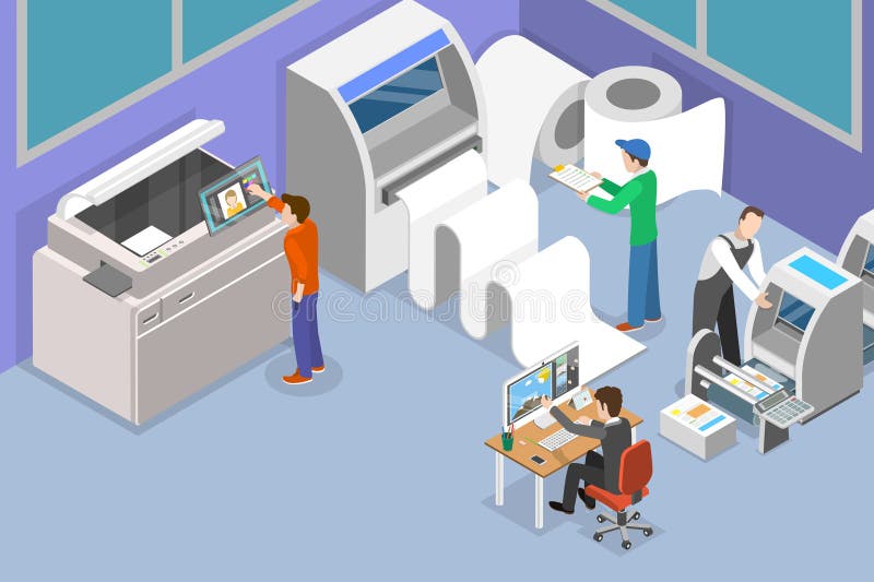 3D Isometric Flat Vector Illustration of Printing House Stock Vector ...