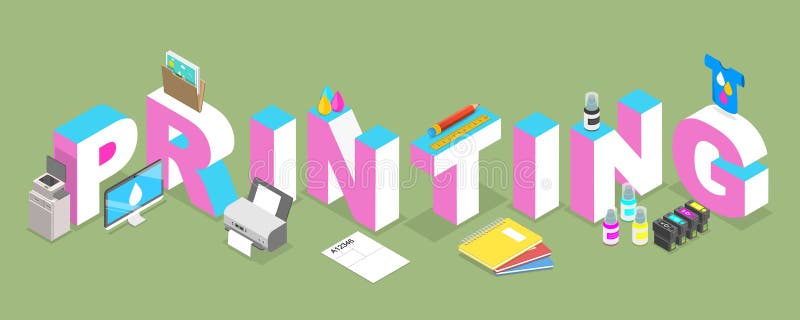 3D Isometric Flat Vector Illustration of Printing Stock Vector ...