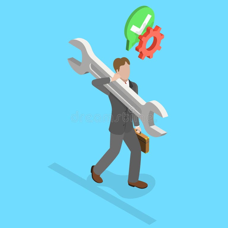 3D Isometric Flat Vector Illustration of Problem Fixing Stock Vector ...