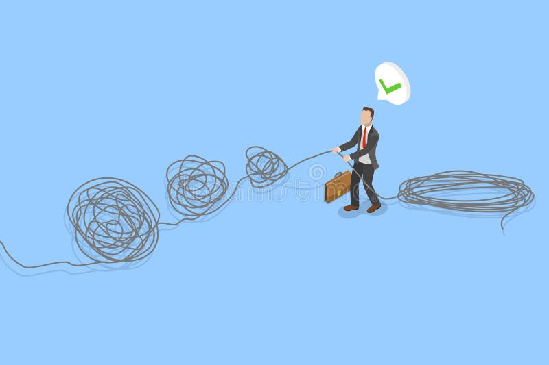 3D Isometric Flat Vector Illustration of Problems Solution Stock Vector ...