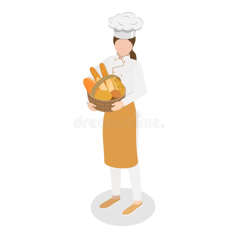 3D Isometric Flat Vector Illustration of Professional Baker. Item 2 ...