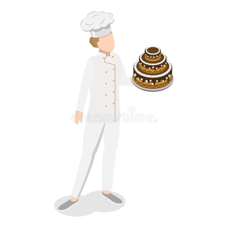 3D Isometric Flat Vector Illustration of Professional Baker. Item 3 ...
