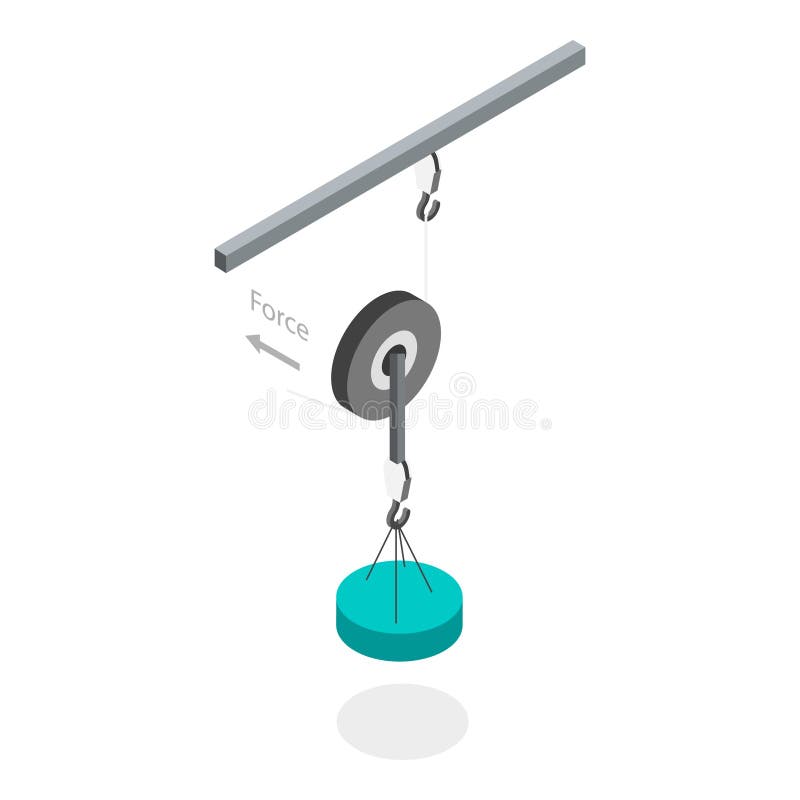 3D Isometric Flat Vector Illustration of Pulley Types. Item 1 Stock ...
