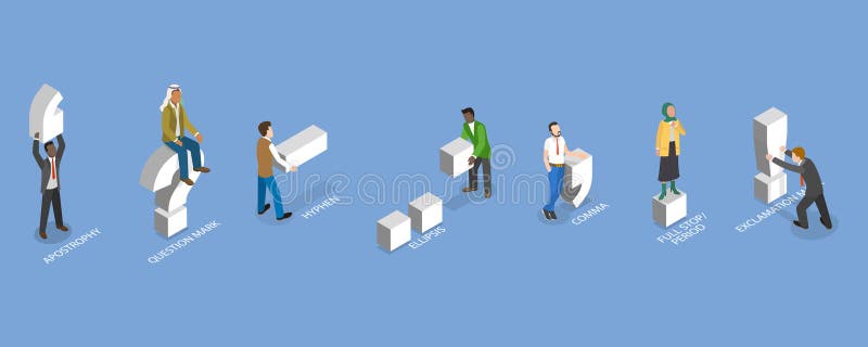 3D Isometric Flat Vector Illustration of Punctuation Marks Stock Vector ...