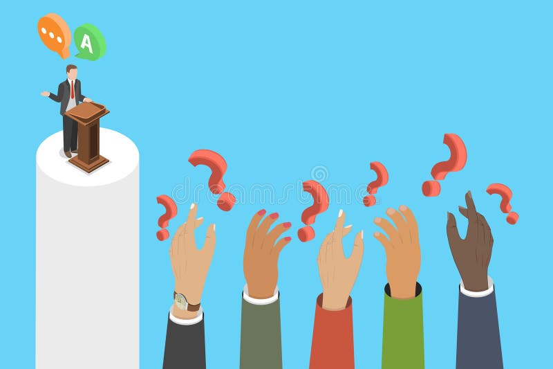 3D Isometric Flat Vector Illustration of Question and Answer Stock ...