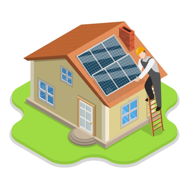 3D Isometric Flat Vector Illustration of Renewable Energy. Item 3 Stock ...