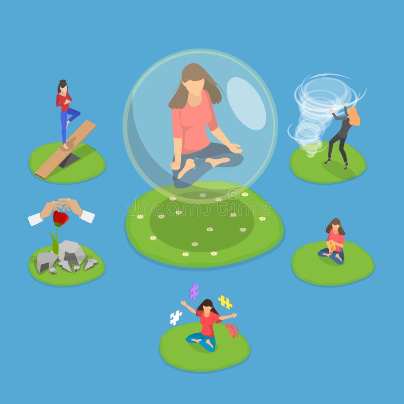 3D Isometric Flat Vector Illustration of Resilience Concept Stock ...