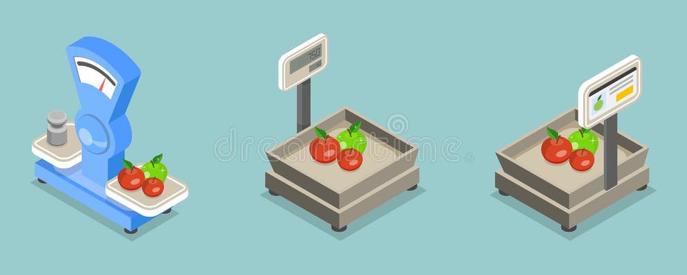 3D Isometric Flat Vector Illustration of Retail Scales Stock Vector ...