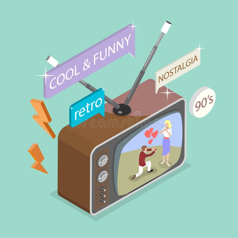 3D Isometric Flat Vector Illustration of Retro TV Stock Vector ...