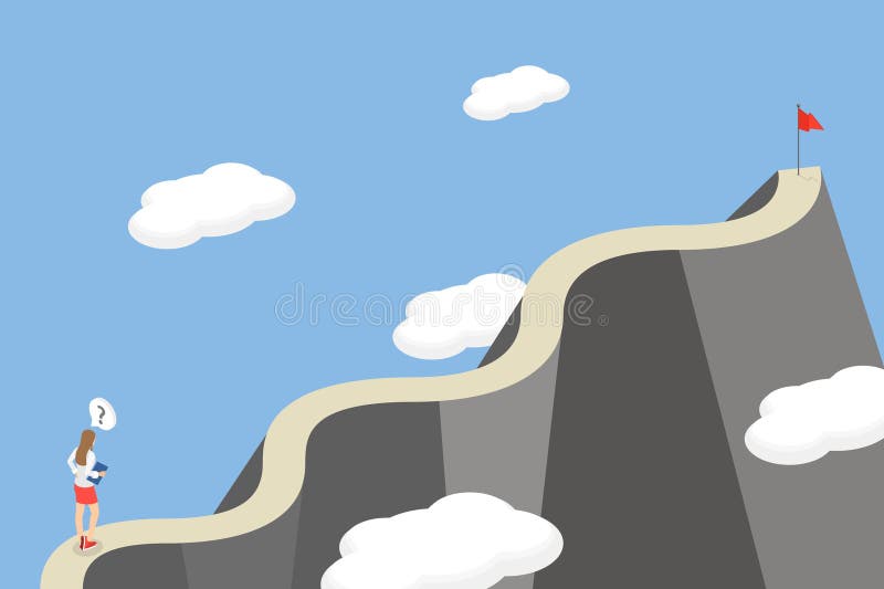 3D Isometric Flat Vector Illustration of Route To Success Stock ...