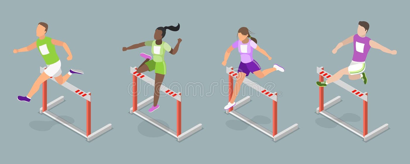 Athlete Run Hurdle Obstacle Running Stock Illustrations – 177 Athlete ...