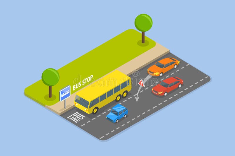 3D Isometric Flat Vector Illustration of Safety Driving Rules Stock ...