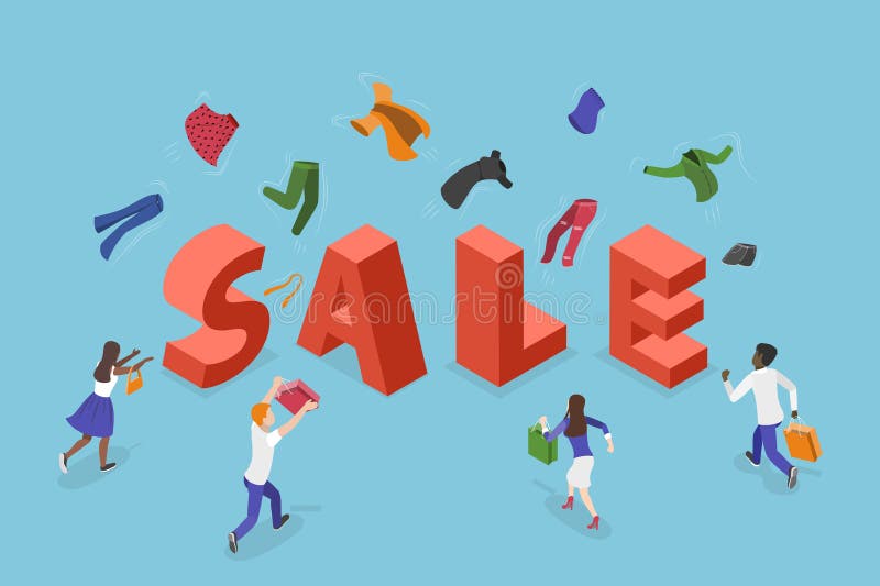 3D Isometric Flat Vector Illustration of Sale Stock Vector ...