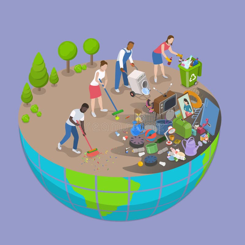 3D Isometric Flat Vector Illustration of Saving Planet Stock Vector ...