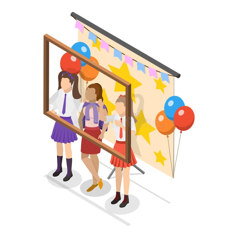 3D Isometric Flat Vector Illustration of School Fair. Item 1 Stock ...