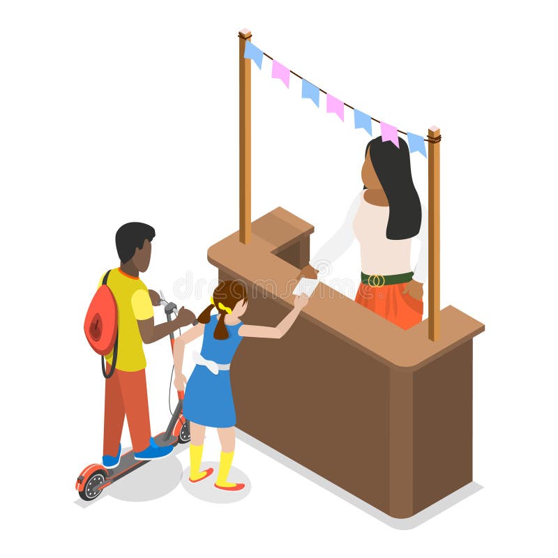 3D Isometric Flat Vector Illustration of School Fair. Item 3 Stock ...