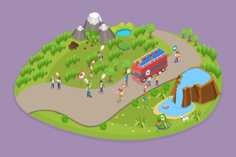 3D Isometric Flat Vector Illustration of School Field Trip Stock Vector ...