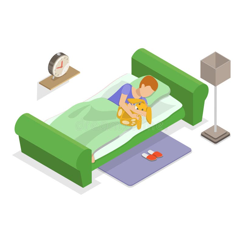 3D Isometric Flat Vector Illustration of Schoolchild daily Routine ...