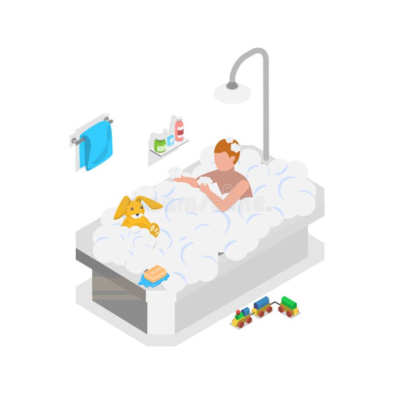 3D Isometric Flat Vector Illustration of Schoolchild daily Routine ...