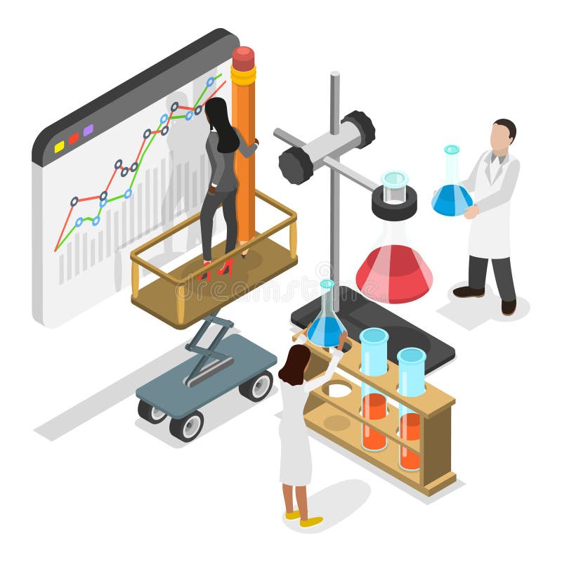 3D Isometric Flat Vector Illustration of Science Research. Item 1 Stock ...