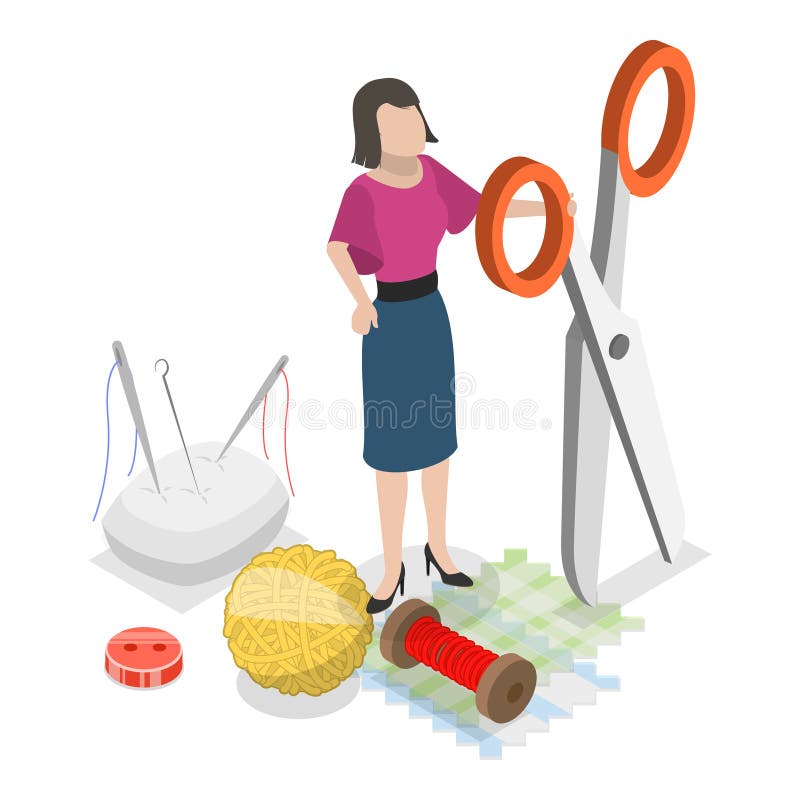 Lady Sewing Illustration Stock Illustrations – 1,427 Lady Sewing ...