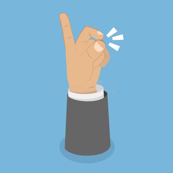 3D Isometric Flat Vector Illustration of Snapping Fingers Stock ...