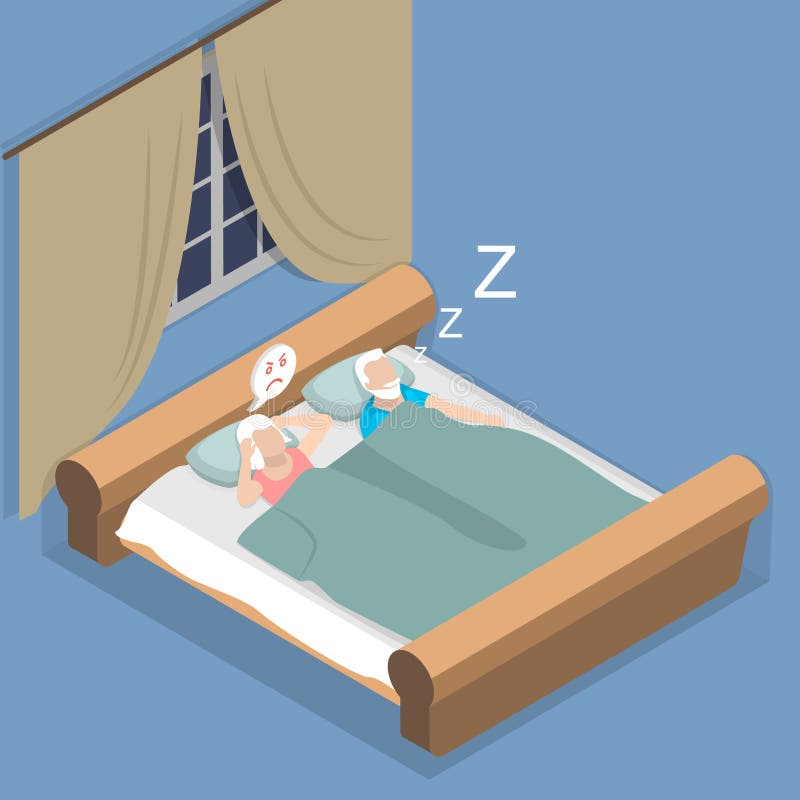 3D Isometric Flat Vector Illustration of Snore at Night Sleep Stock ...