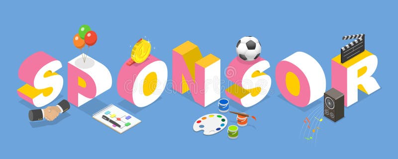 3D Isometric Flat Vector Illustration of Sponsor Stock Vector ...