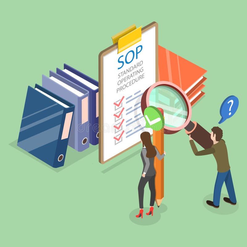 3D Isometric Flat Vector Illustration of Standard Operating Procedure ...