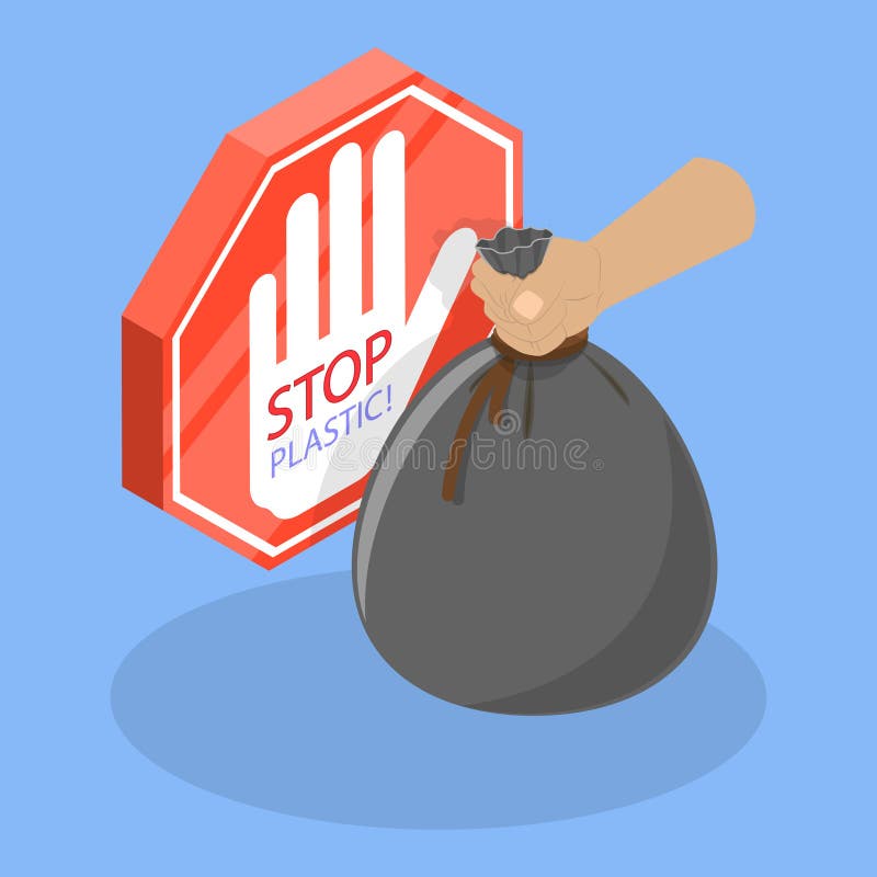 Stop Plastic Pollution, Emblem Stock Vector - Illustration of vector ...