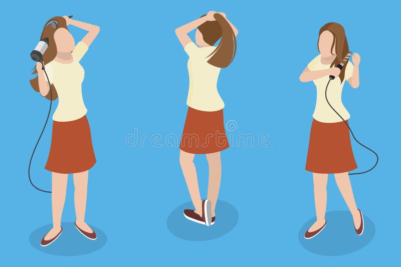3D Isometric Flat Vector Illustration of Styling Procedures Stock ... 3D Isometric Flat Vector Illustration of Styling Procedures Stock ...