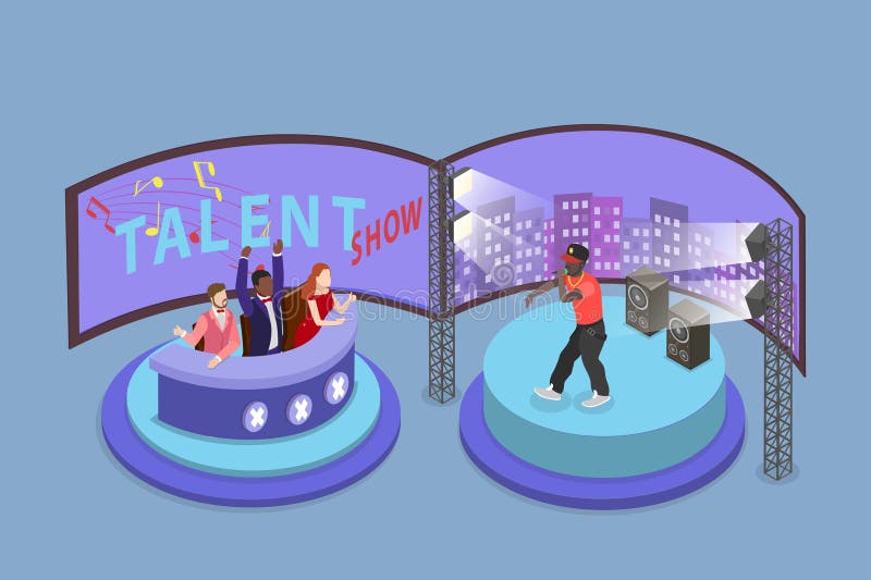 3D Isometric Flat Vector Illustration of Talent Show Stock Vector ...