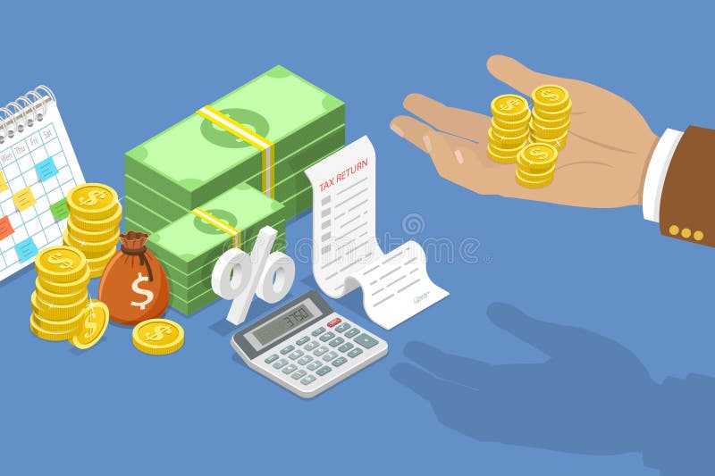3D Isometric Flat Vector Illustration of Tax Return Stock Vector ...