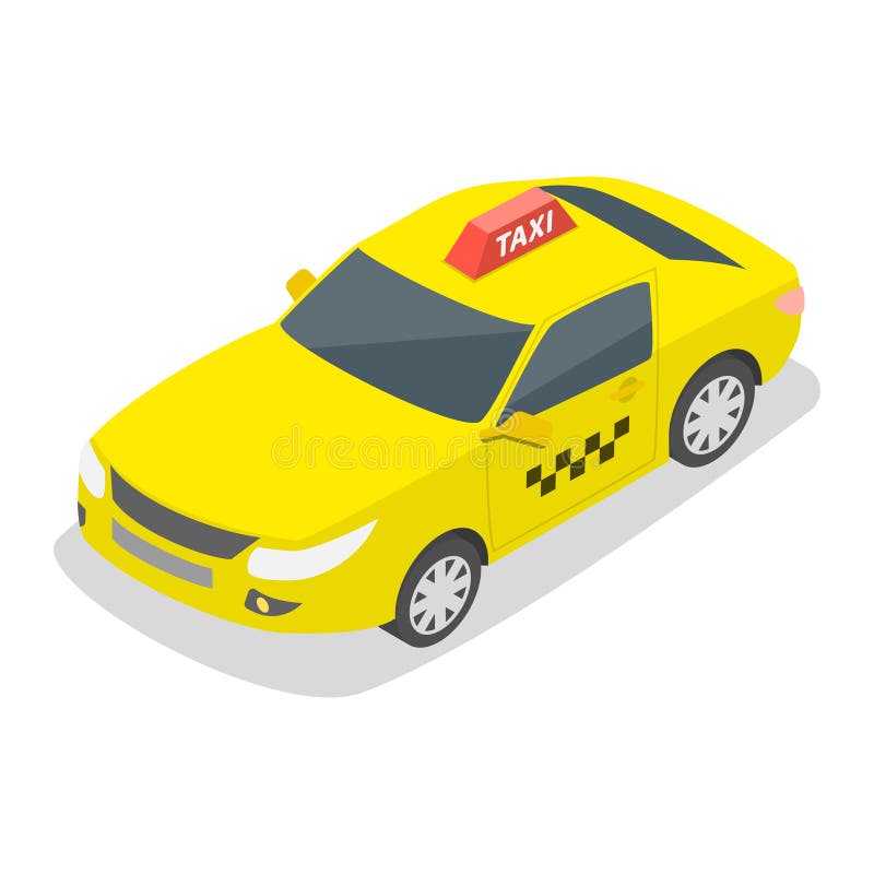 3D Isometric Flat Vector Illustration of Taxi Collection. Item 5 Stock ...